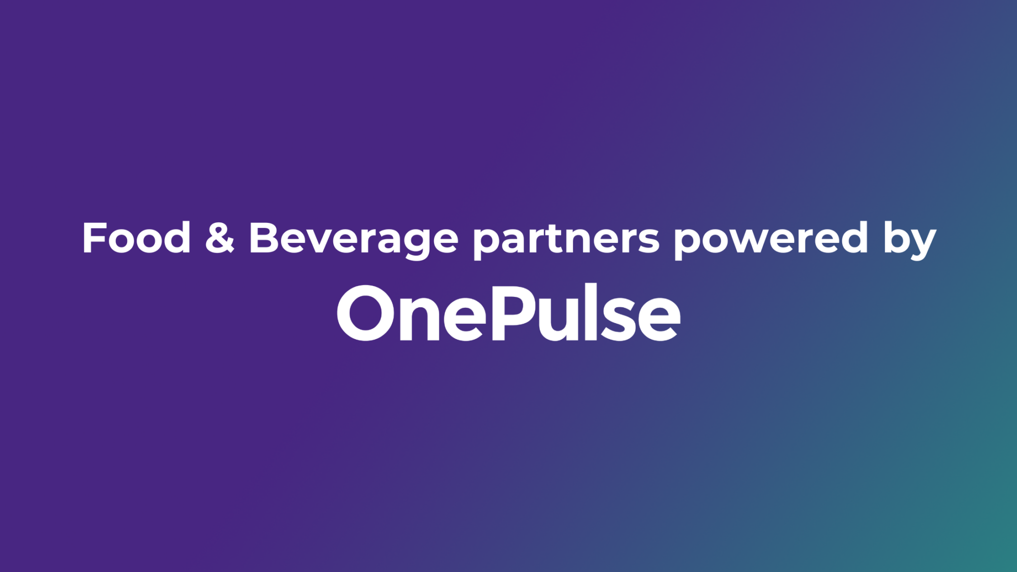 Delivering answers to the food and beverage industry | OnePulse